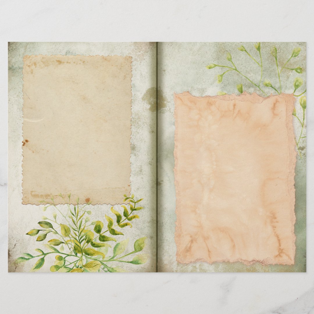 Garden Greenery Collage Journal Page | Zazzle