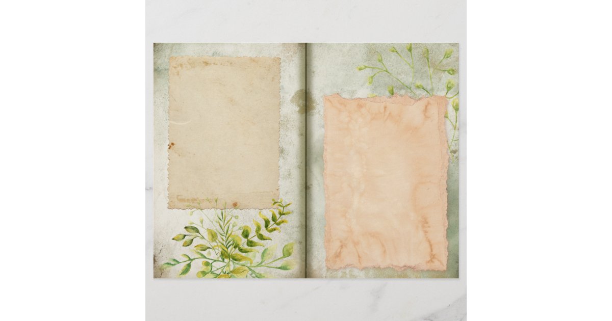 Garden Greenery Collage Journal Page | Zazzle