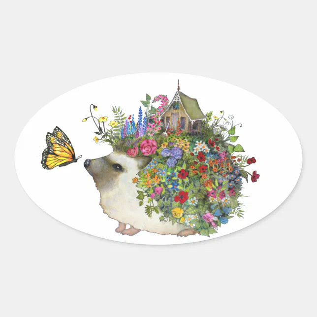 Garden Hedgehog Stickers | Zazzle
