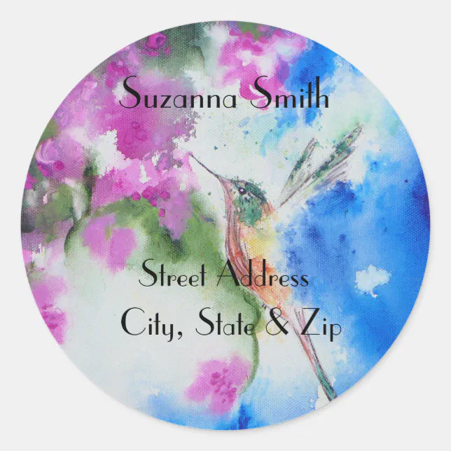 Garden Hummingbird Wedding Address Labels | Zazzle
