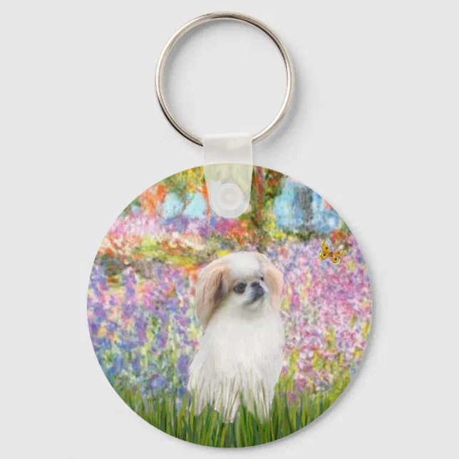 Garden - Japanese Chin (L2) Keychain | Zazzle