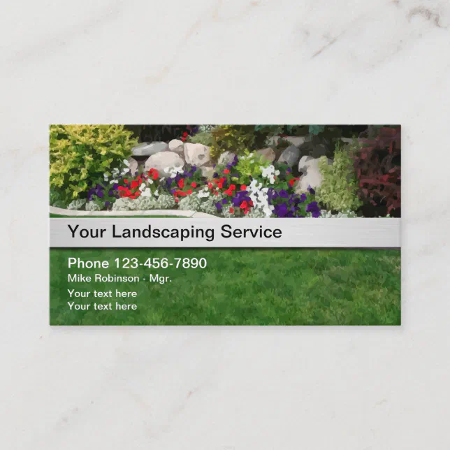 Garden Landscaping Simple Business Cards | Zazzle