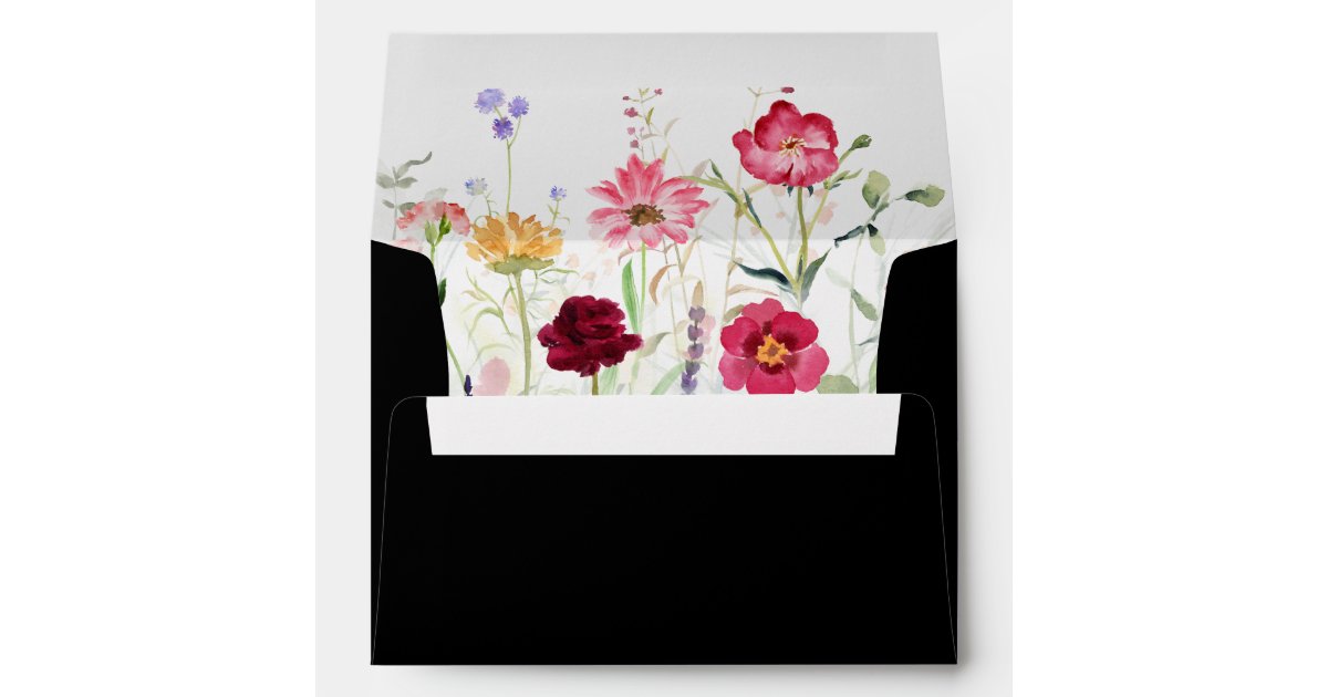 Garden Multicolor Wildflower Wedding Invitation Envelope | Zazzle