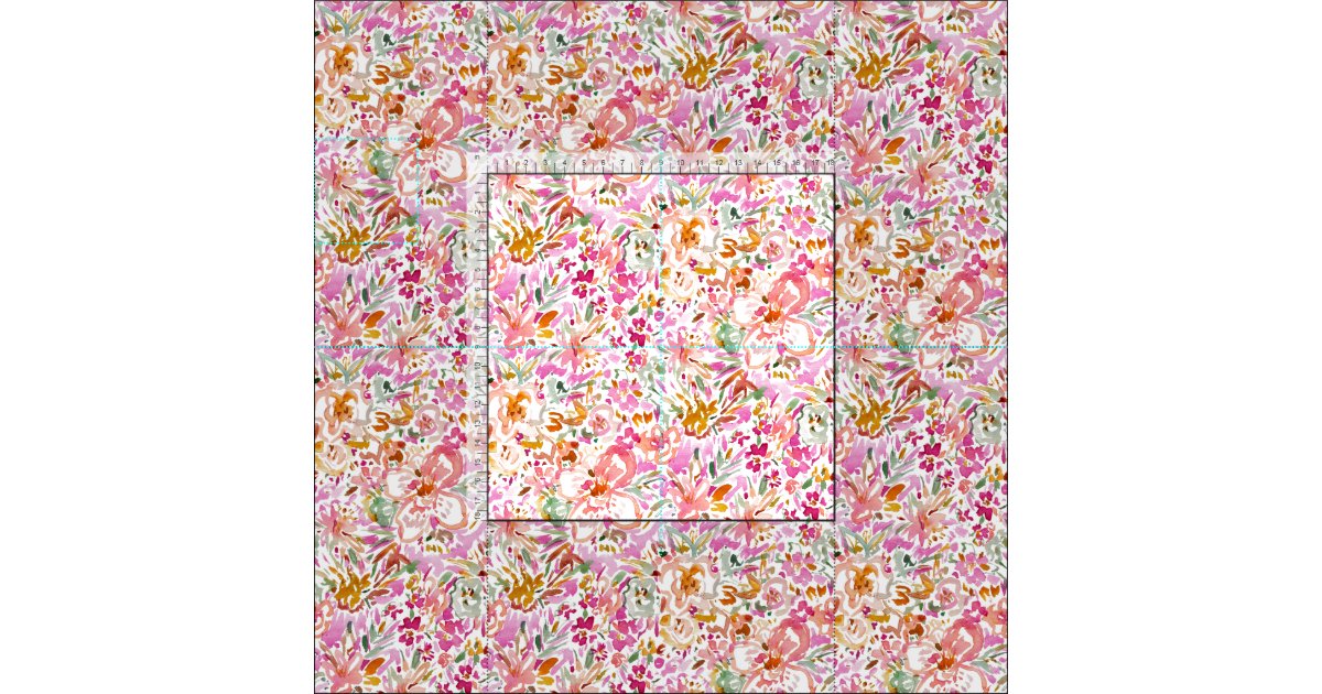 GARDEN of PMS Bright Floral Fabric | Zazzle