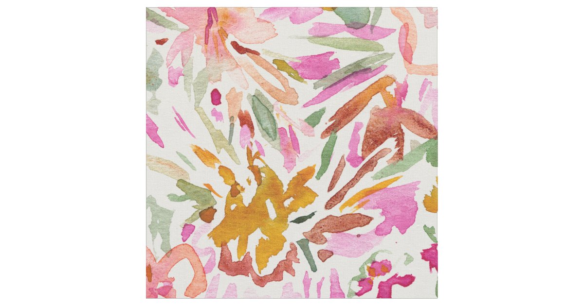 GARDEN of PMS Bright Floral Fabric | Zazzle