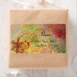 GARDEN OF THE LOST SHADOWS , yellow brown green Label | Zazzle