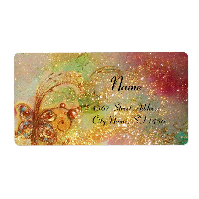 GARDEN OF THE LOST SHADOWS , yellow brown green Label | Zazzle