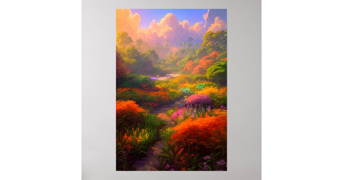 Garden of the Setting Sun Poster | Zazzle