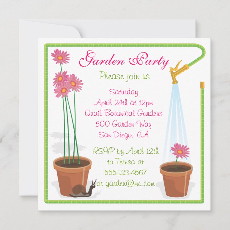 Garden Party Invitation | Zazzle