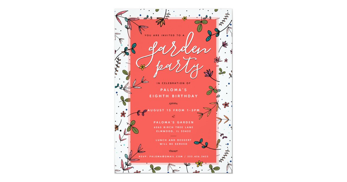 Garden Party Invitation | Zazzle.com