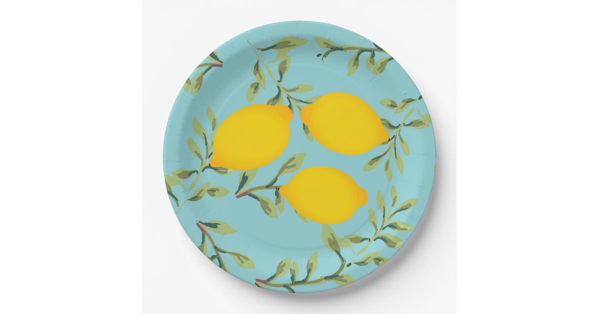 Garden Party Lemon Paper Plates | Zazzle
