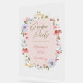 Garden Party Watercolor Wildflower Floral Birthday Acrylic Sign | Zazzle