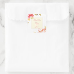 Garden Party Wedding Square Sticker | Zazzle