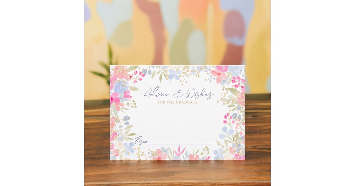 Garden pastel wildflowers graduation advice enclosure card | Zazzle