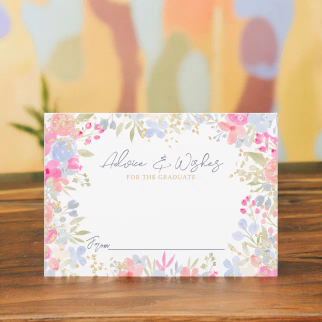 Garden pastel wildflowers graduation advice enclosure card | Zazzle