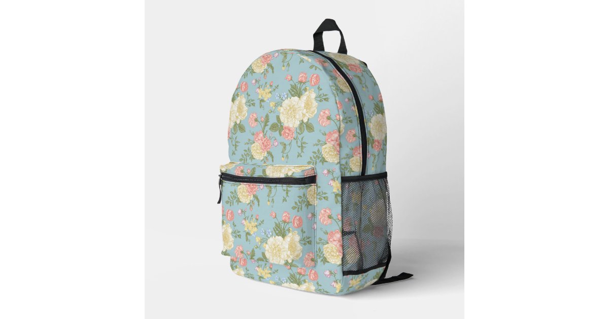 Garden Peony Floral Pattern Printed Backpack | Zazzle