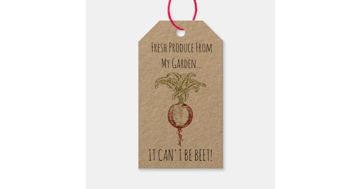 "Garden Produce Beet Pun Custom Gift Tags | Zazzle