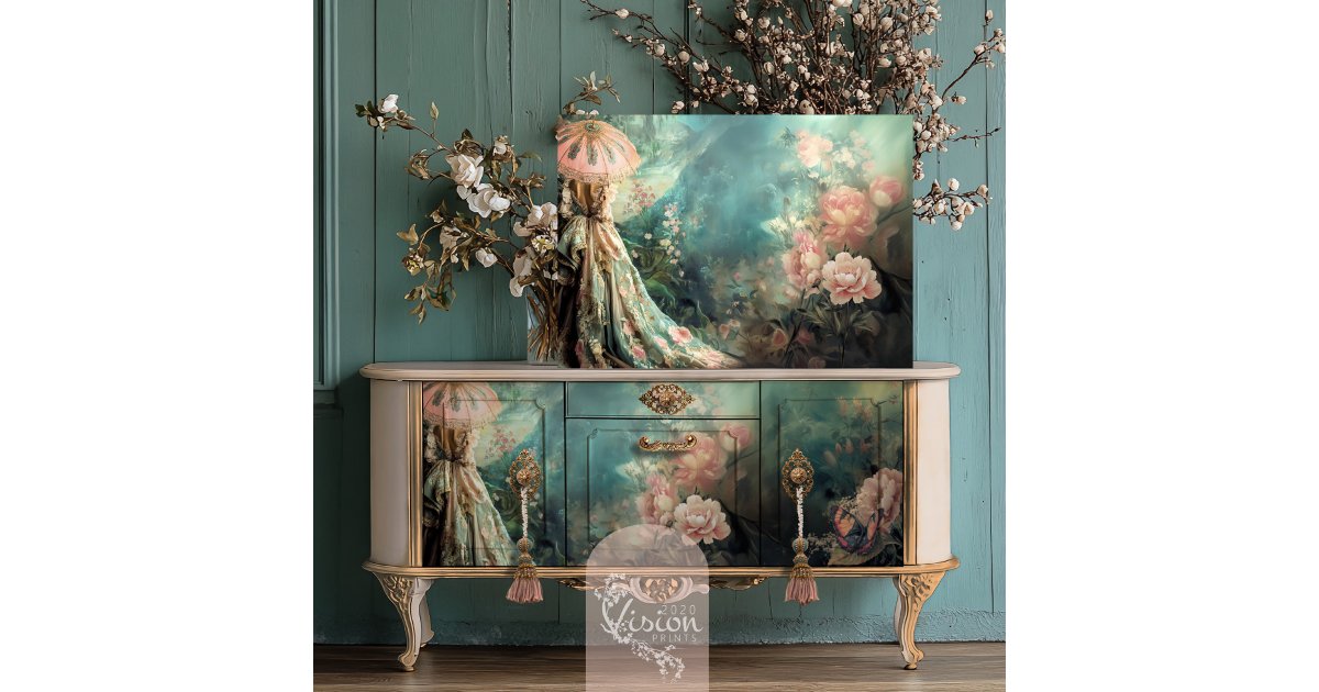Garden Romance, Elegant Portrait, Ethereal Floral Tissue Paper | Zazzle