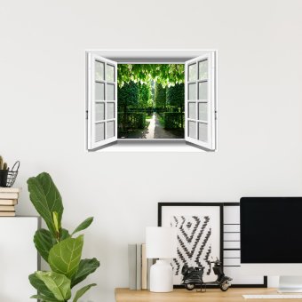 Garden Scene Fake Window View 3D Poster | Zazzle