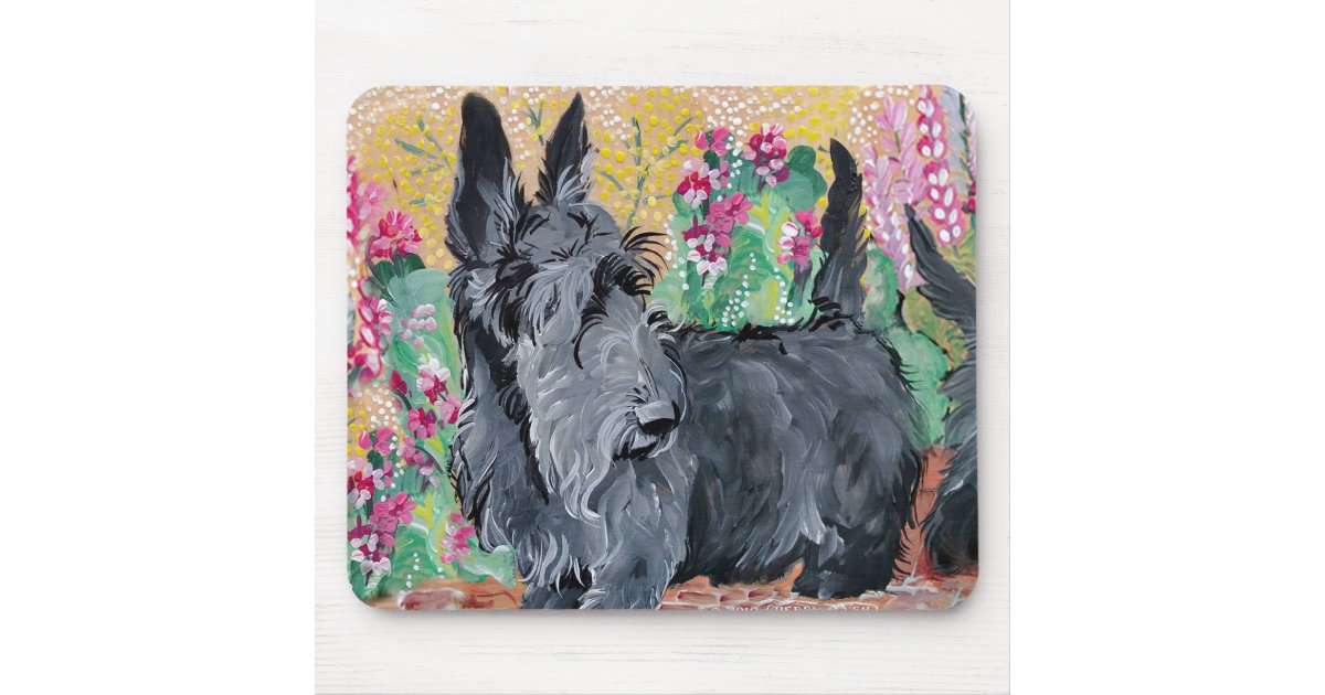 Garden Scottish Terriers Mouse Pad | Zazzle