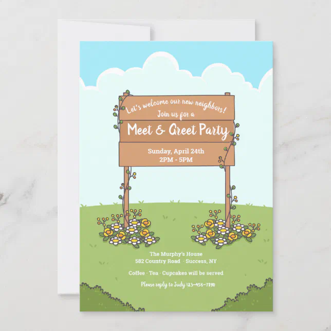Garden Sign Meet and Greet Party Invitation | Zazzle