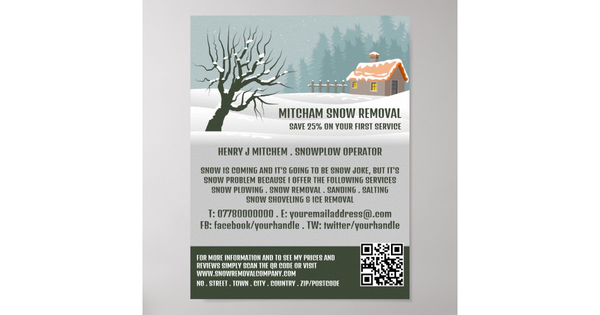 Garden Snow, Snow Removal Company Advertising Poster | Zazzle