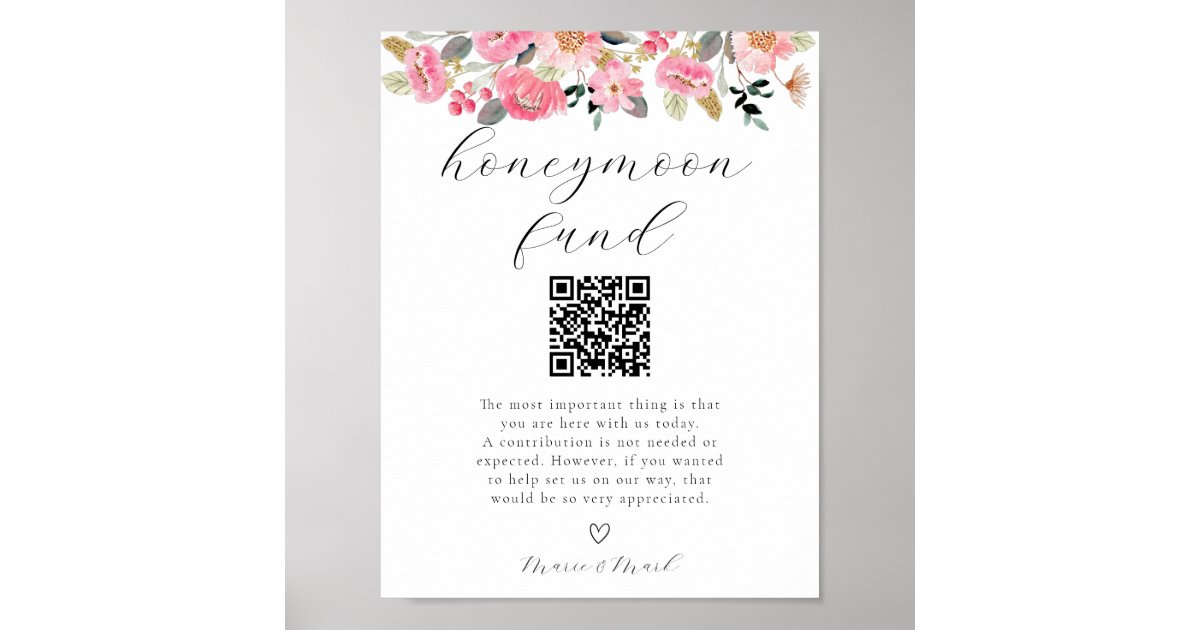 Garden Tea Party Honeymoon Fund Poster | Zazzle