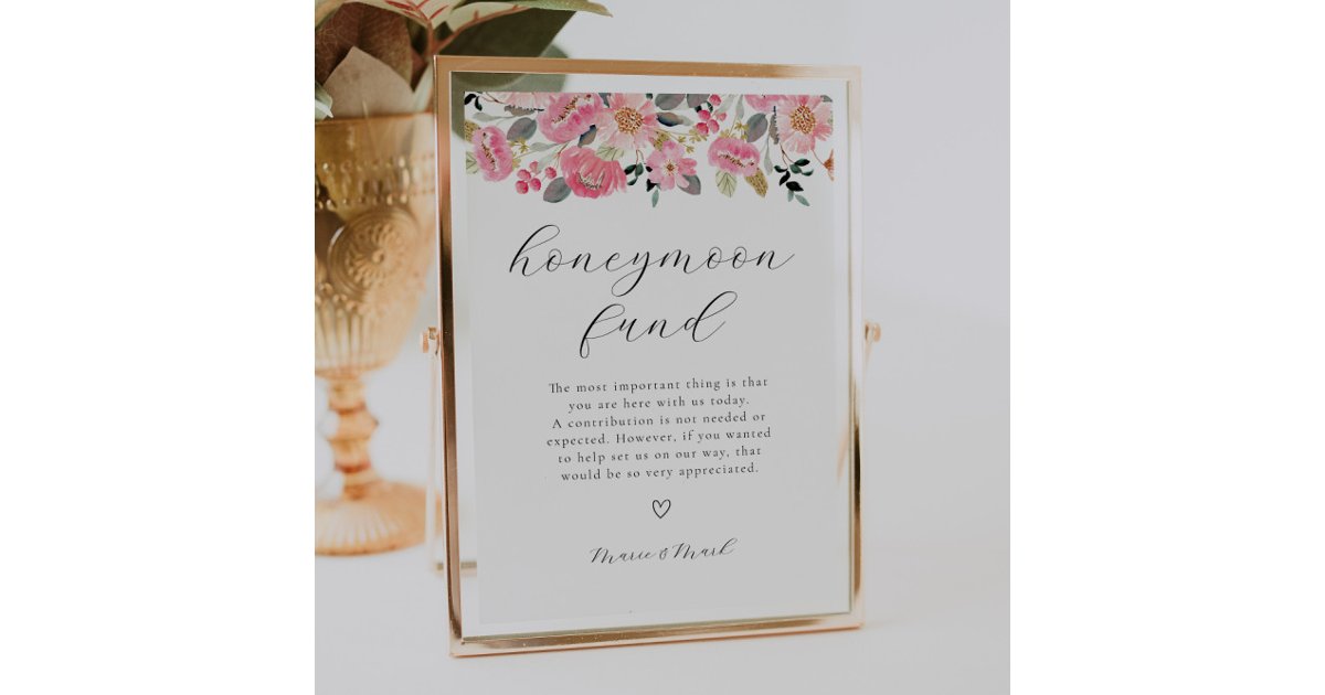 Garden Tea Party Honeymoon Fund Poster | Zazzle