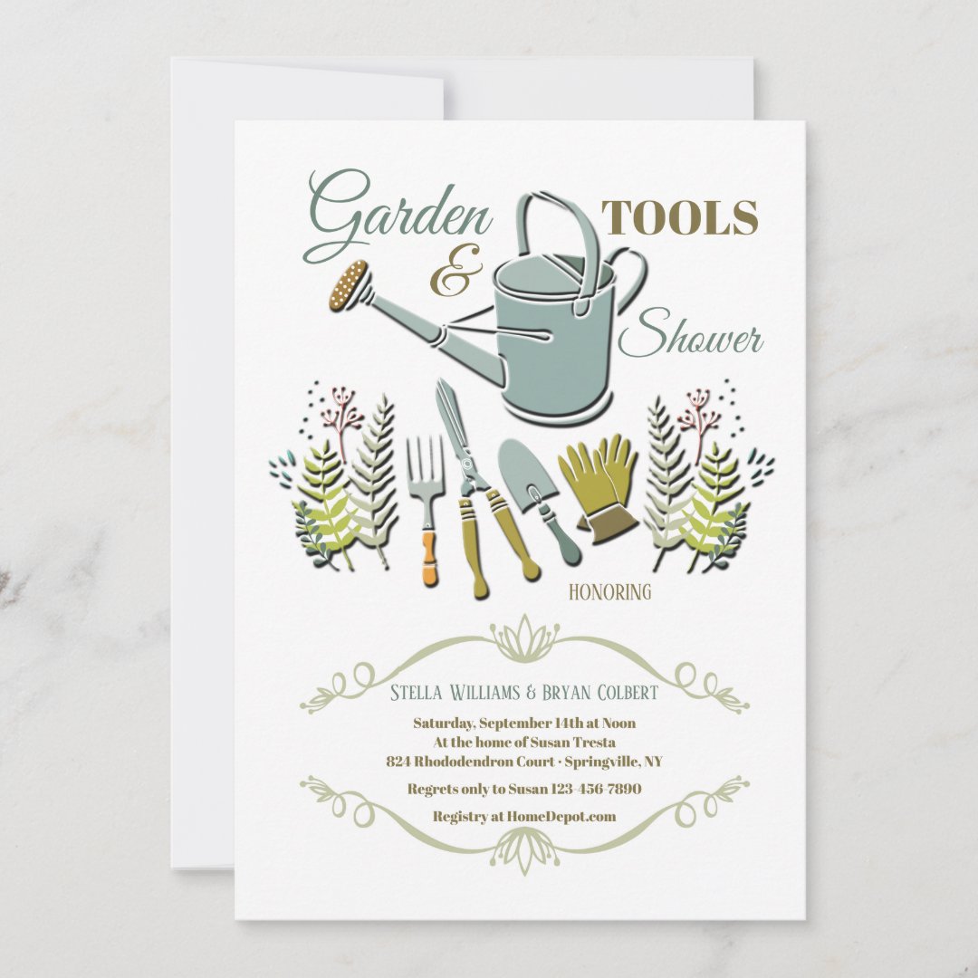 Garden Tools Shower Invitation | Zazzle