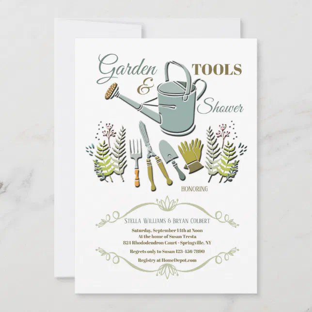 Garden Tools Shower Invitation | Zazzle
