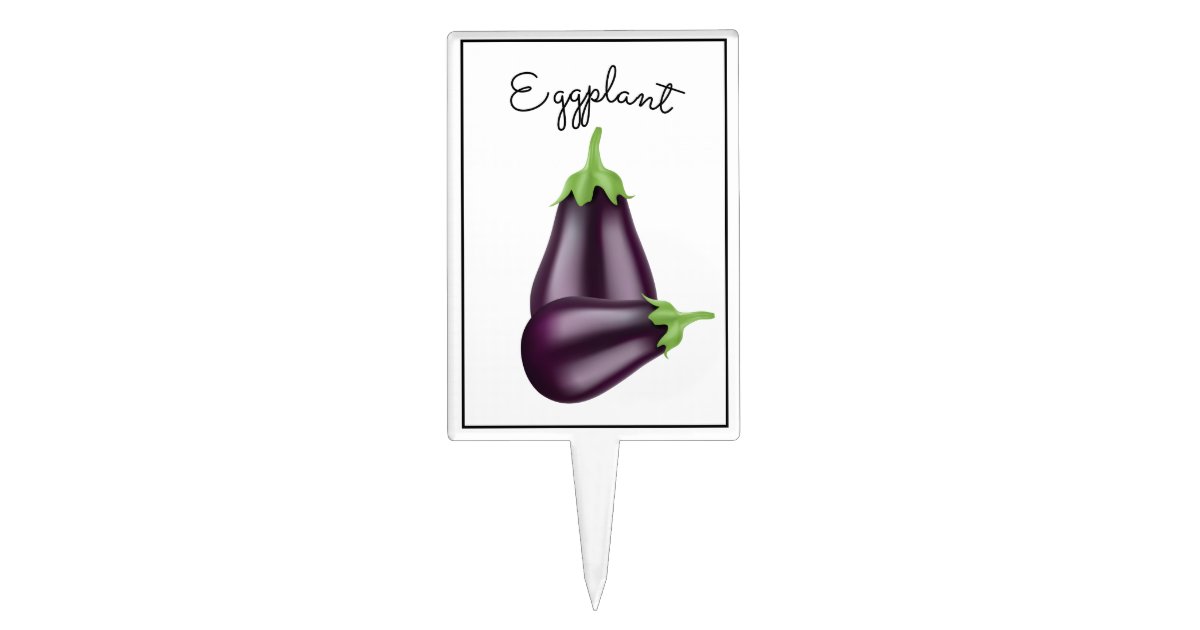 Garden Vegetable Pick-Eggplant Cake Topper | Zazzle