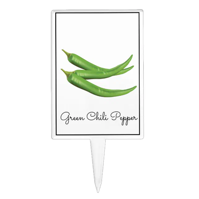 Garden Vegetable Pick-Green Chili Pepper Cake Topper | Zazzle