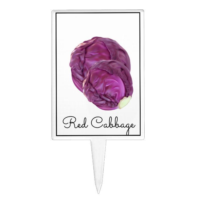 Garden Vegetable Pick-Red Cabbage Cake Topper | Zazzle.com