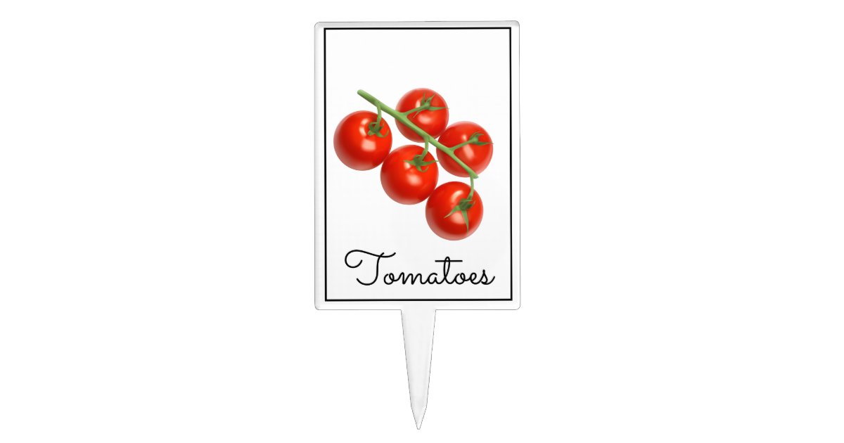 Garden Vegetable Pick-Tomatoes Cake Topper | Zazzle