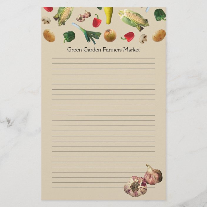 Garden Vegetables Farmers Custom Letterhead | Zazzle.com