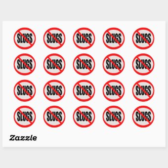 Garden Warning sign - No slugs Classic Round Sticker | Zazzle