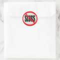 Garden Warning sign - No slugs Classic Round Sticker | Zazzle