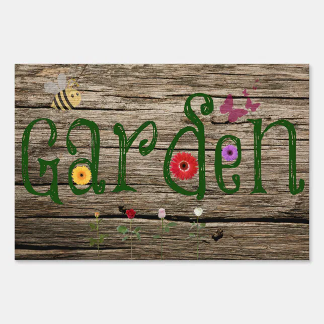 Garden Wood Block Sign | Zazzle