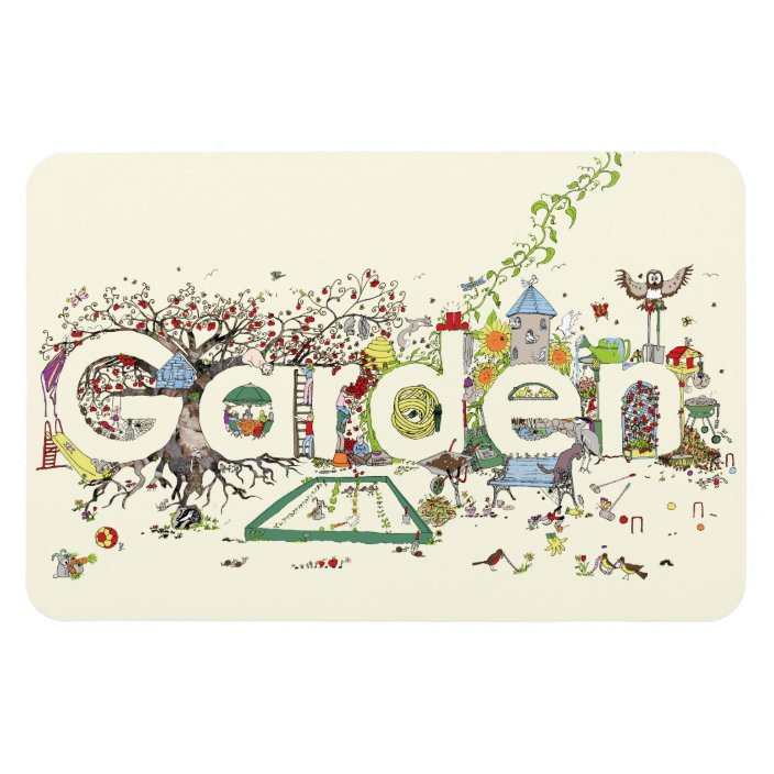 Garden Word Art Cute Funny Gardening Typography Magnet | Zazzle.com