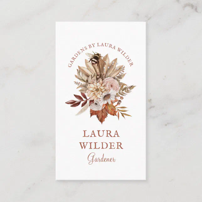 Gardener Rustic Floral Business Card | Zazzle