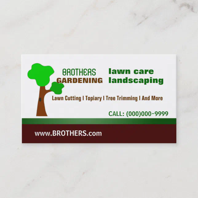 Gardening/Landscaping/Lawn Care/Tree Trimming Business Card | Zazzle