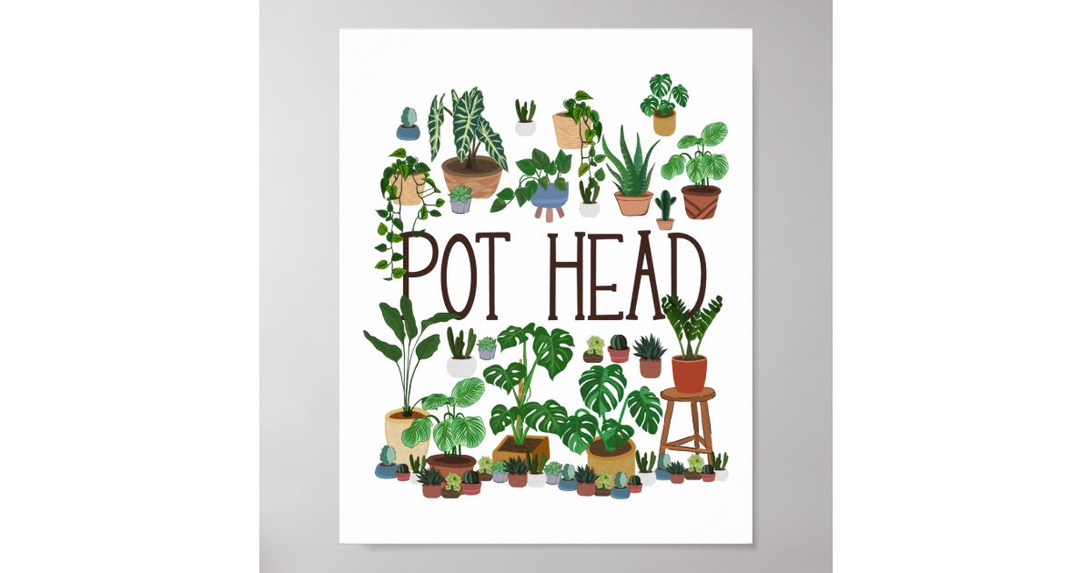 Gardening Potted Plant Pot Head Poster | Zazzle