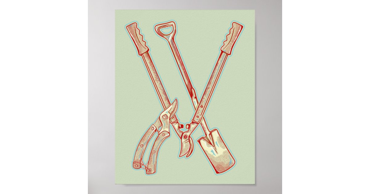 Gardening tools poster | Zazzle