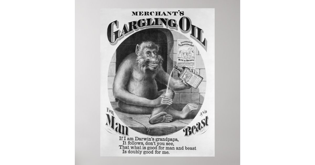 GARGLING OIL PATENT MEDICINE 1869 POSTER | Zazzle