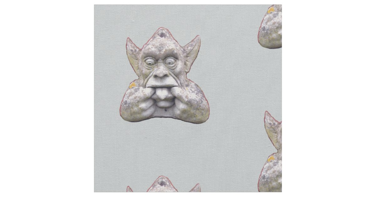 Gargoyle Print Fabric | Zazzle