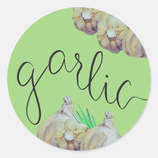 Garlic Classic Round Sticker | Zazzle