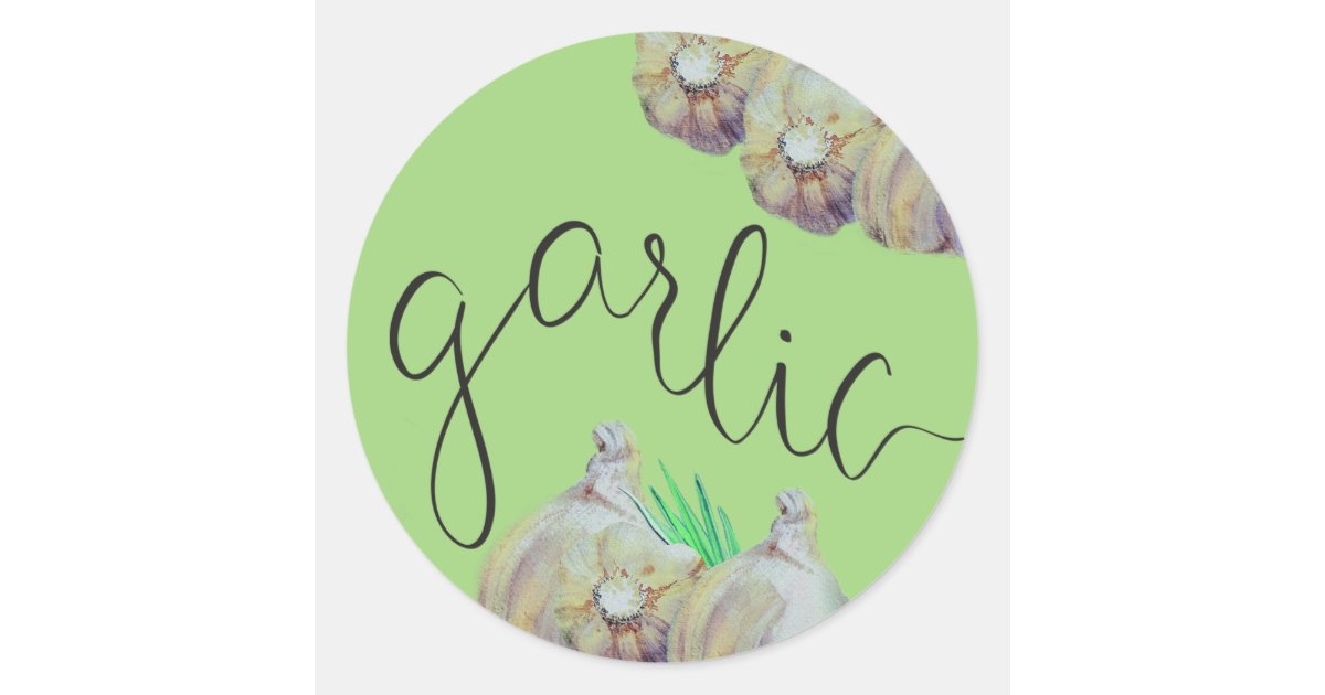 Garlic Classic Round Sticker | Zazzle