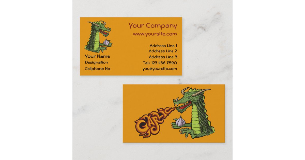 Garlic Dragon Business Card | Zazzle