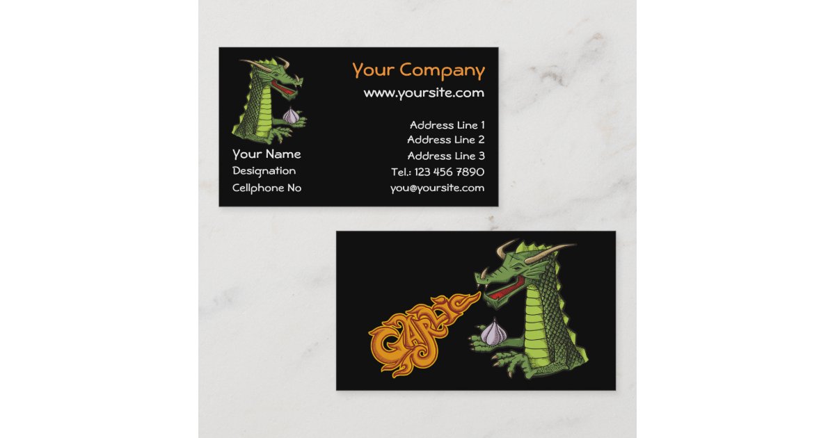 Garlic Dragon Business Card | Zazzle
