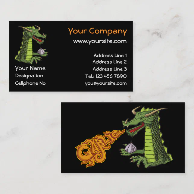 Garlic Dragon Business Card | Zazzle
